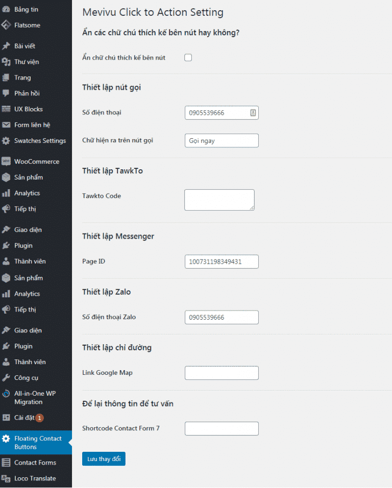 Plugin Floating Click To Contact Buttons